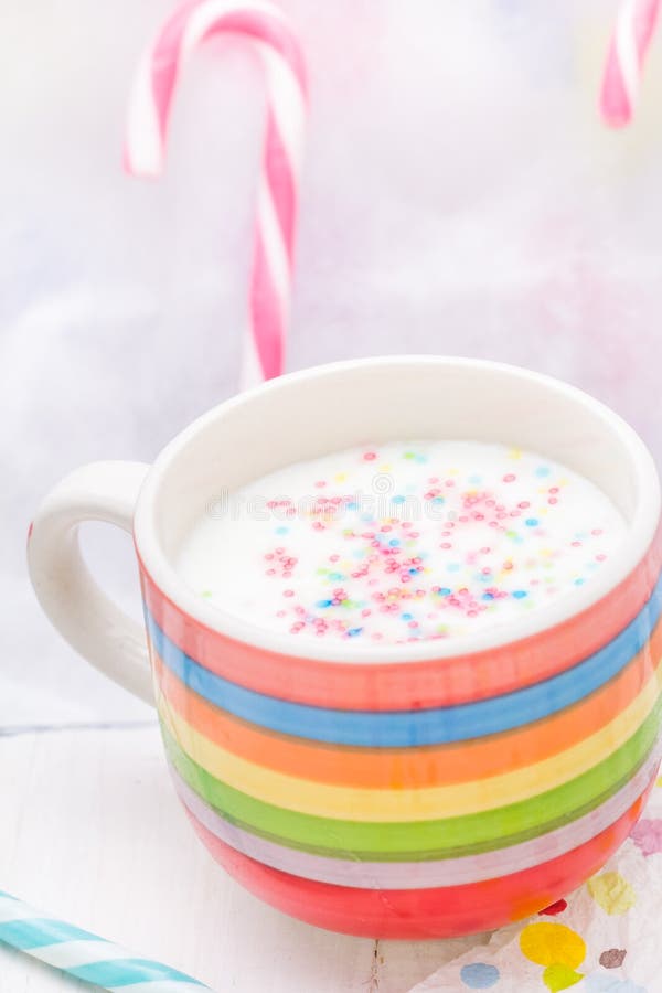 Spring Drink Vanilla Milkshake Sprinkles Stock Photo - Image of ...