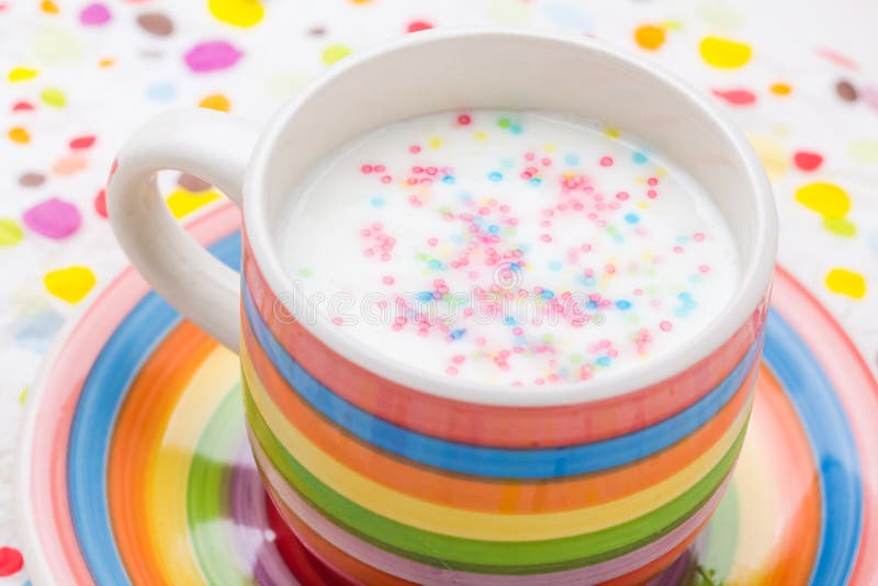 Spring Drink Vanilla Milkshake Sprinkles Stock Photo - Image of drink ...