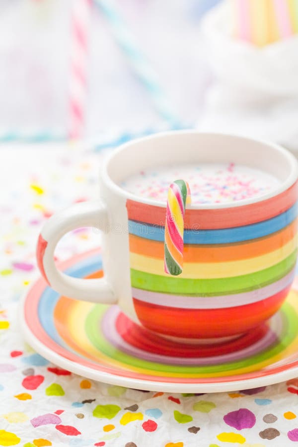 Spring Drink Vanilla Milkshake Sprinkles Stock Image - Image of cream ...