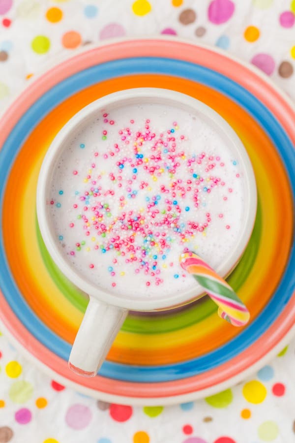 Spring Drink Vanilla Milkshake Sprinkles Stock Photo - Image of milk ...