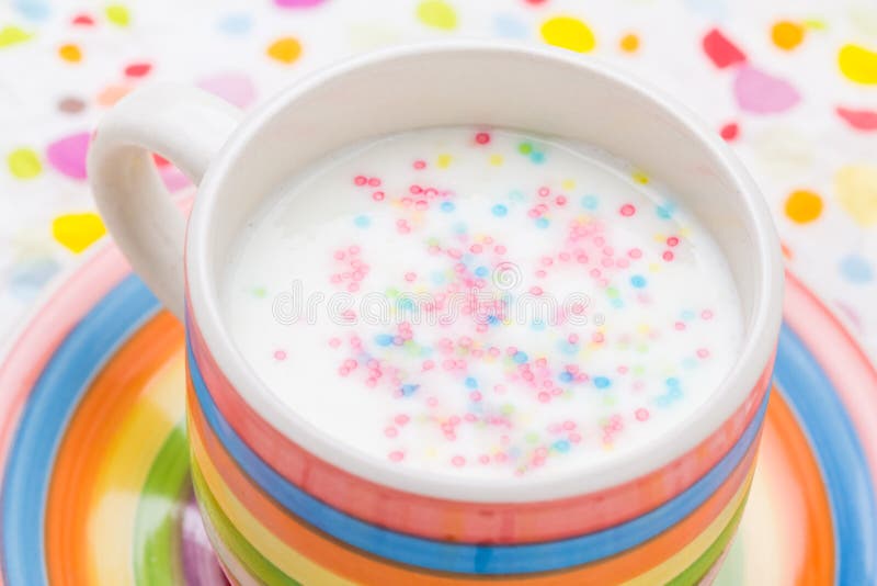 Spring Drink Vanilla Milkshake Sprinkles Stock Photo - Image of cream ...