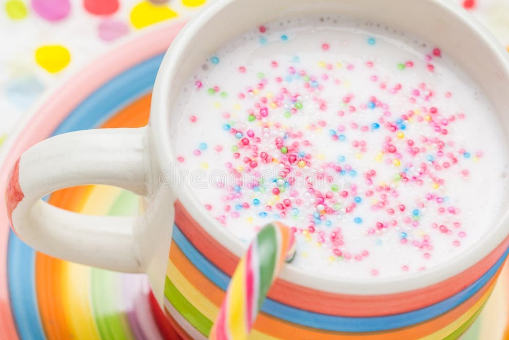 Spring Drink Vanilla Milkshake Sprinkles Stock Photo - Image of cooked ...