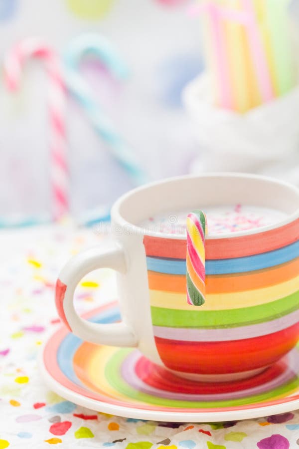 Spring Drink Vanilla Milkshake Sprinkles Stock Image - Image of fresh ...