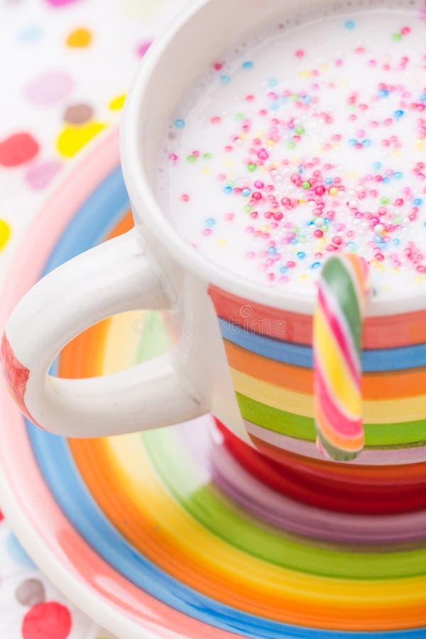 Spring Drink Vanilla Milkshake Sprinkles Stock Image - Image of ...