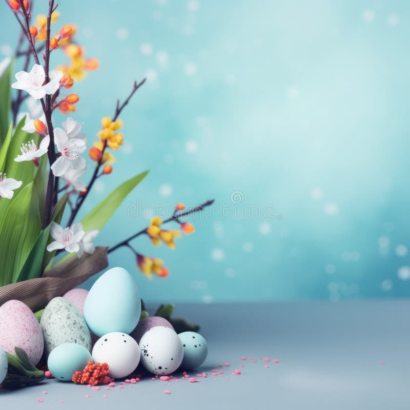 Spring Easter Background with Copy Space Stock Image - Image of renewal ...