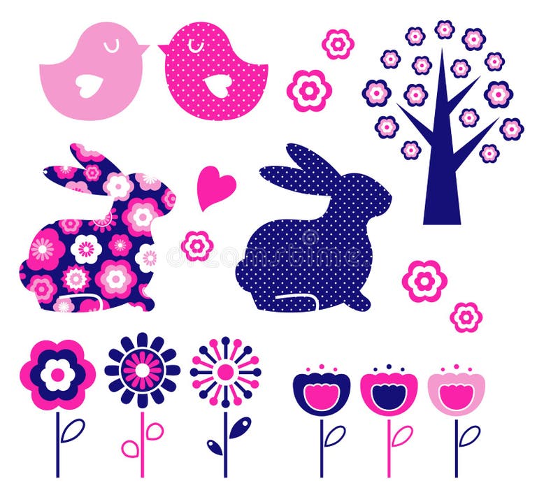 Spring and Easter Design Elements Set ( Vector ) Stock Vector ...
