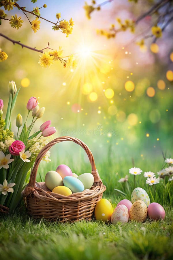 Spring Easter Digital Background for Photographers Stock Illustration ...