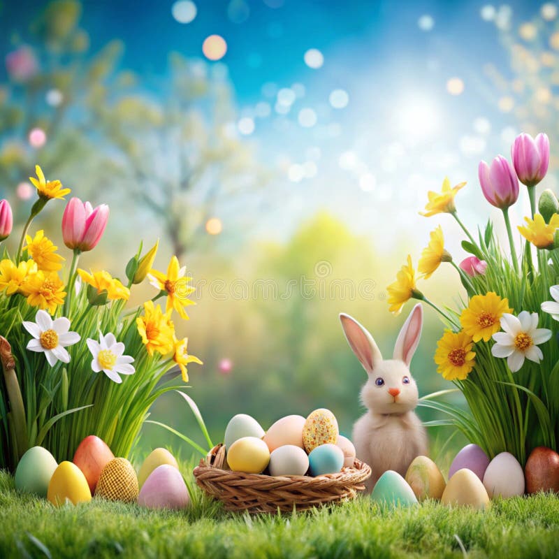 Spring Easter Digital Background for Photographers Stock Illustration ...