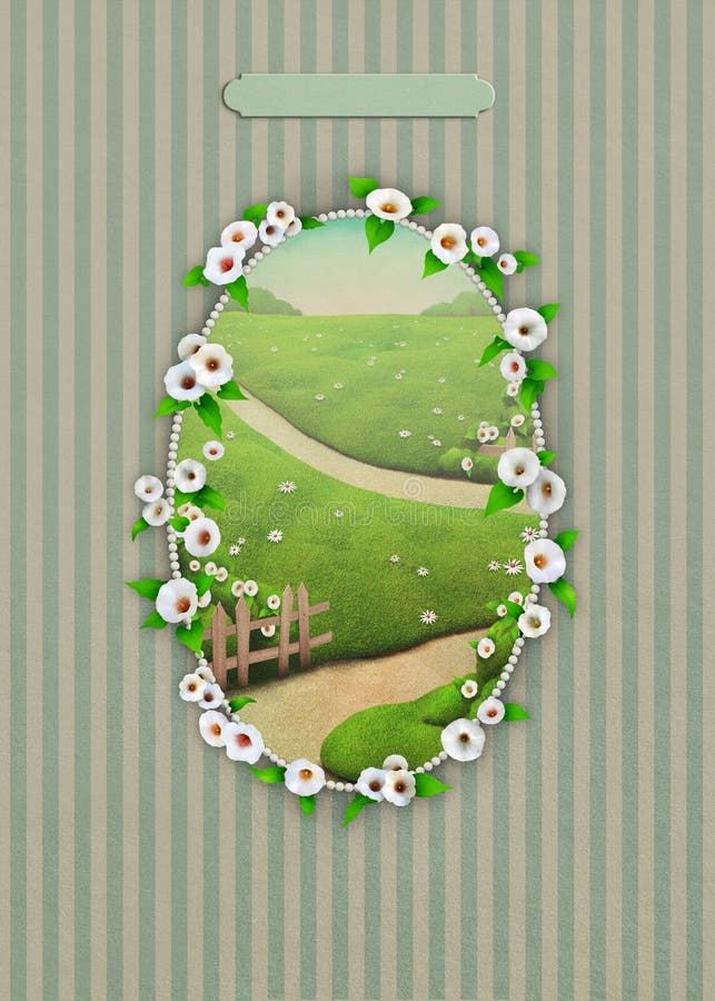 Spring Easter postcard stock illustration. Illustration of book - 86008744