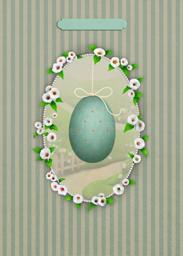 Spring Easter postcard stock illustration. Illustration of bloom - 86008814
