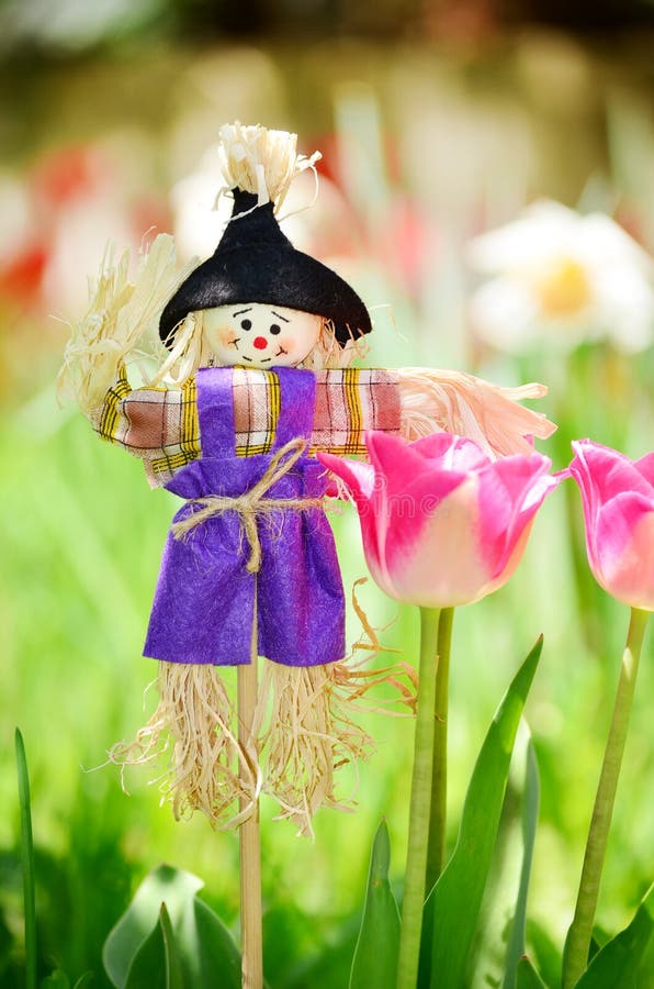 Spring easter scarecrow stock photo. Image of april, colored - 38671918