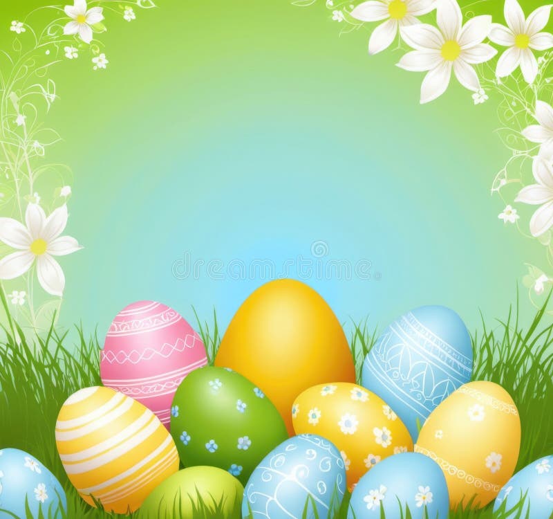 A Spring Easter Scene stock illustration. Illustration of sunday ...