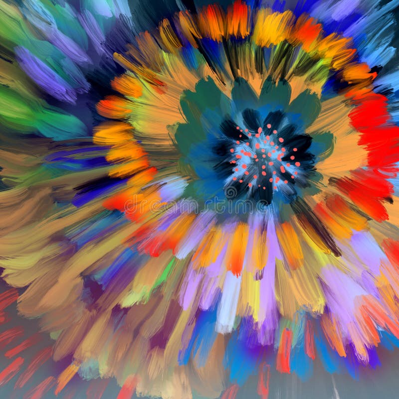 Spring, Easy and Cheerful Abstract Background. Abstract Flower Like Oil ...