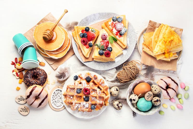 Spring Eco Friendly Easter Dessert Table Stock Image - Image of spring ...