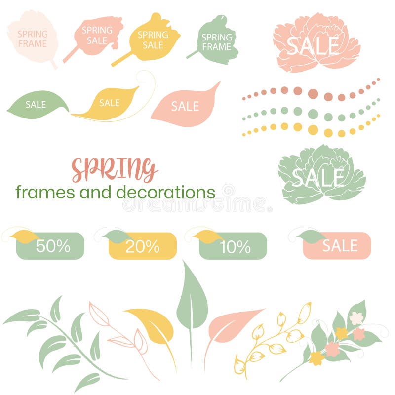 Spring Elements for Your Promotion Stock Illustration - Illustration of ...