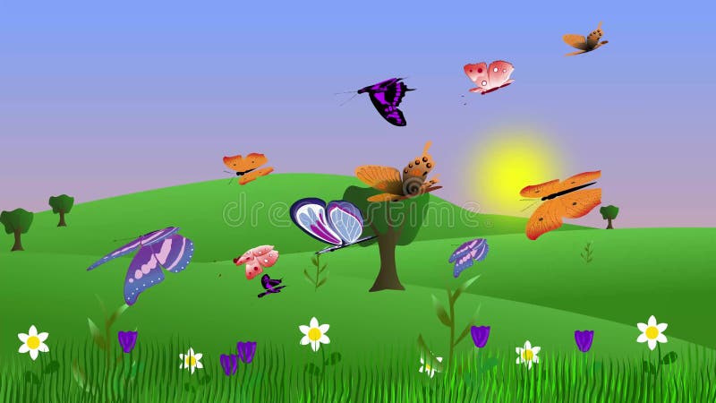 Cartoon Background Animation of Beach and Sea, Summer Time Stock Video ...