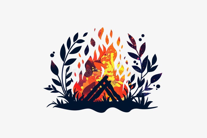 Spring Equinox Bonfire Celebration Isolated Vector Style Stock Vector ...