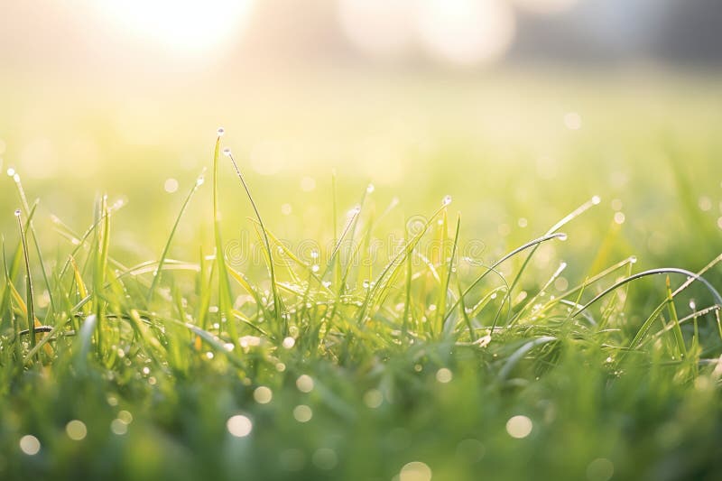 Spring Equinox Morning Dew on Blades of Grass Stock Image - Image of ...