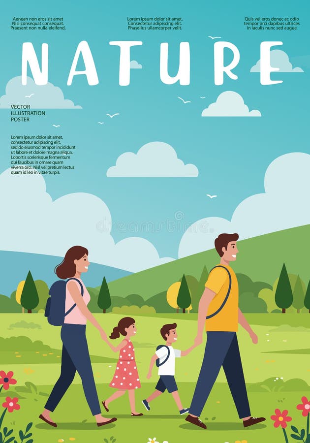 Spring Escape Themed Landscape Design. Suitable for Prints, Covers or ...