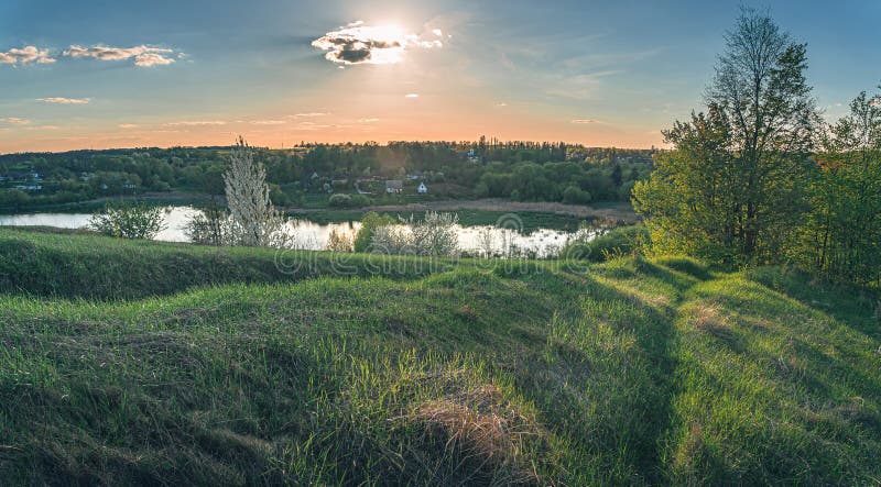 Spring evening landscape stock image. Image of spring - 234952765