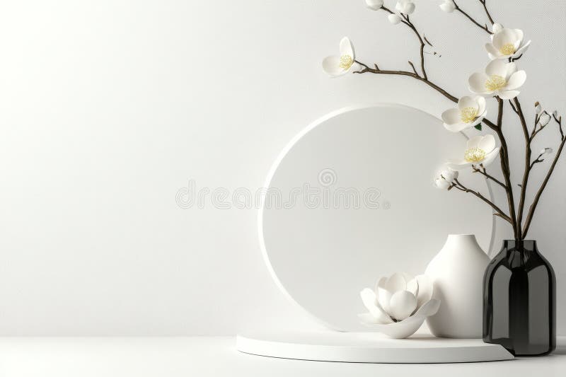 Spring Event Decor, Chic Spring Podium Design with White Backdrop ...