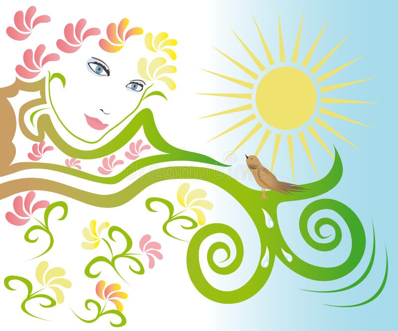 Spring face stock vector. Illustration of drop, creativity - 19001968