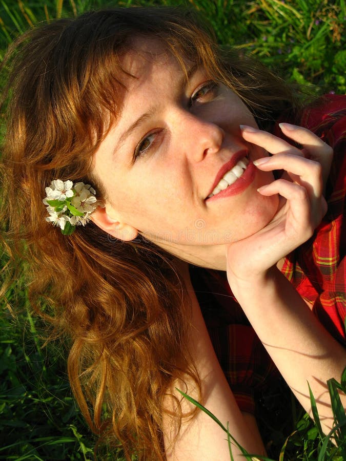 Spring Face stock image. Image of sunlight, cheerful, grass - 7118689