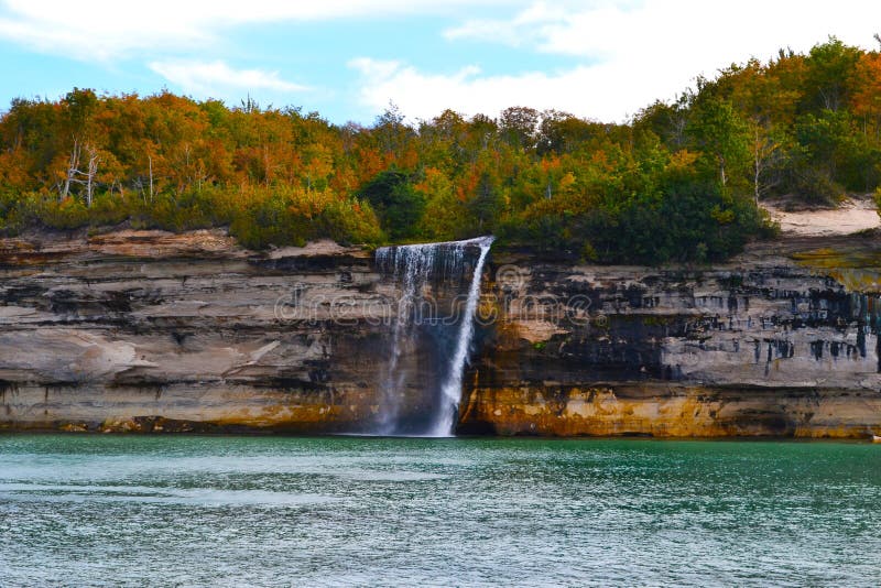 Spring Falls stock image. Image of superior, leaves, lake - 34121633