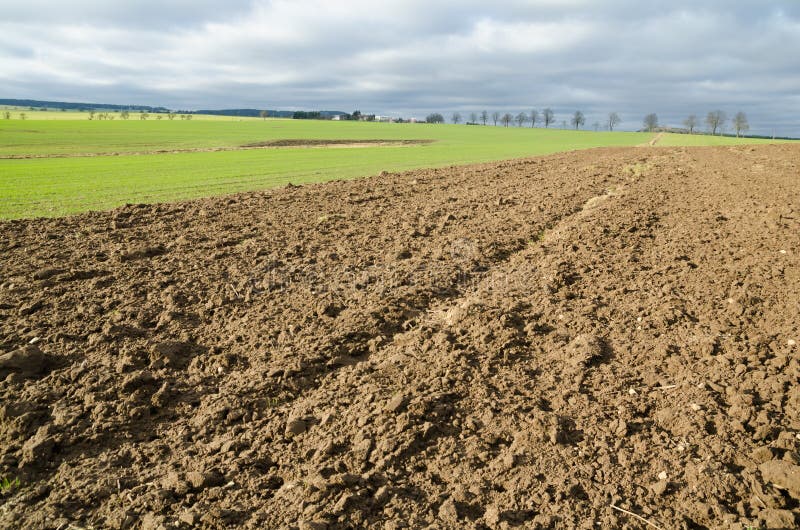 Spring in the Farmland with Fields Stock Photo - Image of scenics ...