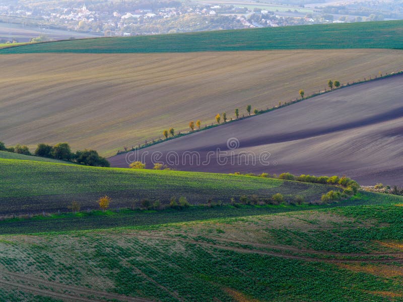 Spring Farmland in the Hills. Stock Image - Image of people, autumn ...