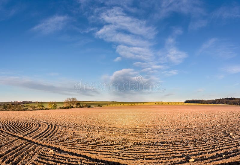Spring Farmland with Tractor Stock Image - Image of blossom, farm: 19300939