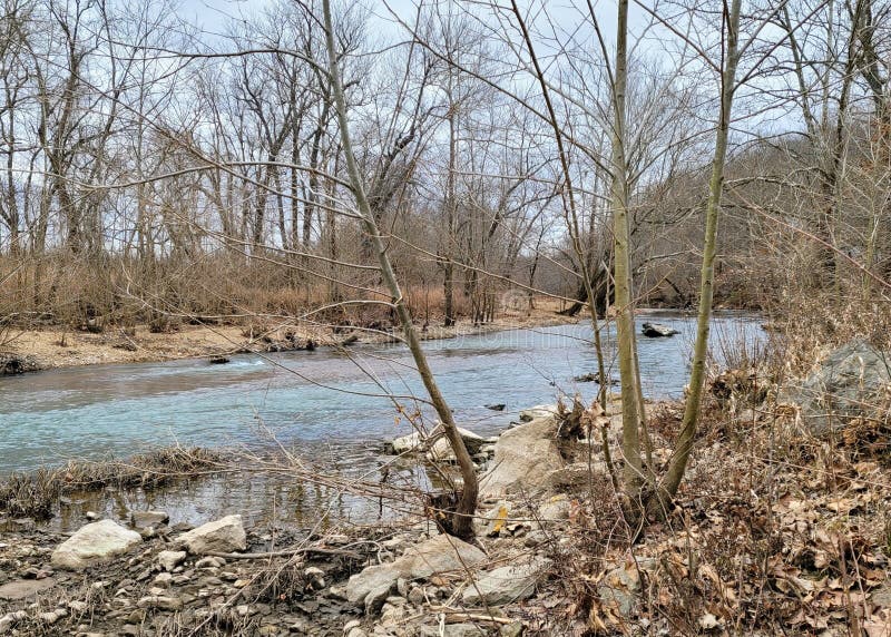 Winter Babbling Brook stock image. Image of freezing - 211113537