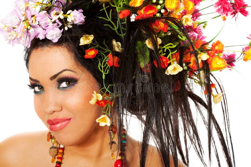 Spring female portrait stock image. Image of face, makeup - 11922823