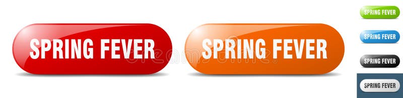 Spring Fever Button. Key. Sign. Push Button Set Stock Vector ...