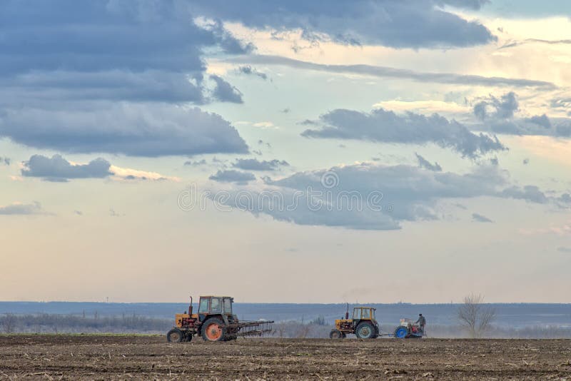 Spring field work. stock photo. Image of spring, agriculture - 30279362
