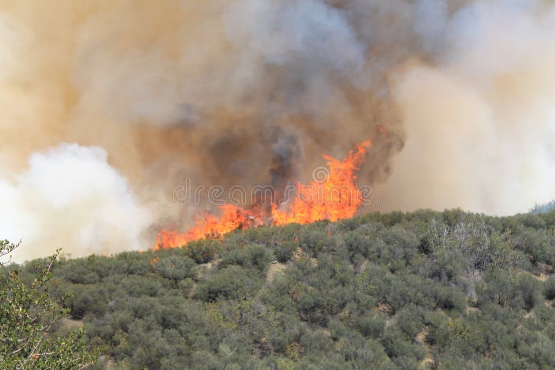 Spring Fire ~ 2013 ~ Fire Approaching Hill Top #0 Stock Image - Image ...