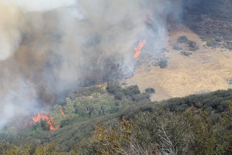 The Spring Fire ~ 2013 ~ Flames Racing Across Valley Stock Image ...