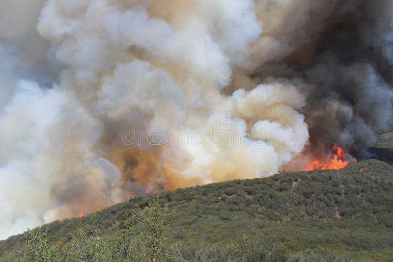 The Spring Fire ~ 2013 ~ Flames Reaching the Ridge Stock Image - Image ...