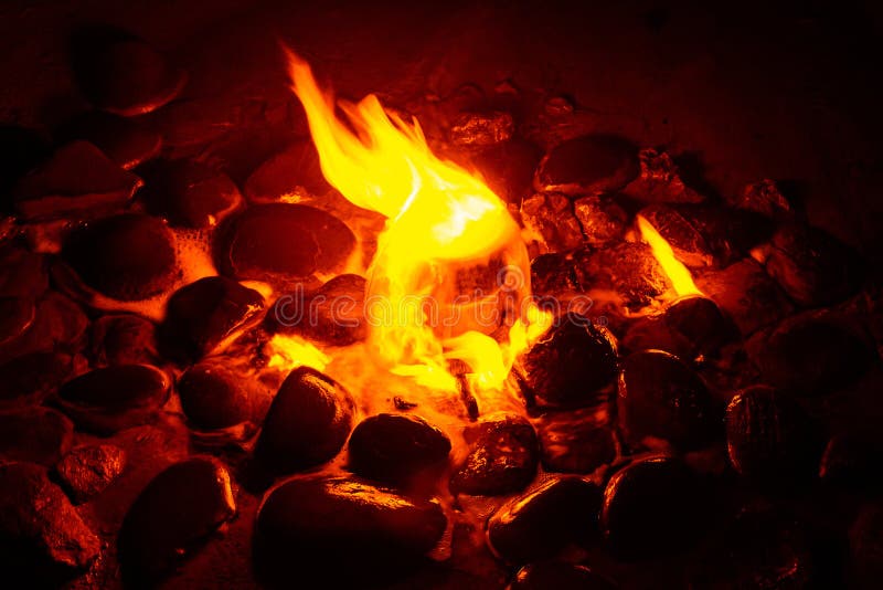 Spring fire in the skies stock photo. Image of trees - 110794950