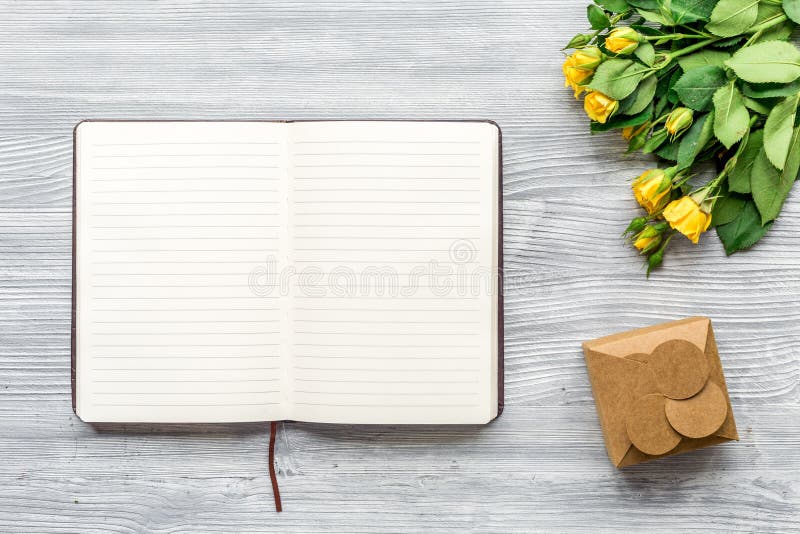 Spring Flatlay on Light Wooden Work Desk Background Top View Mock Up ...