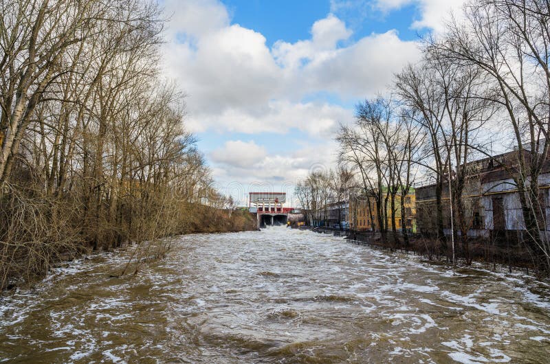The spring flood stock image. Image of overflow, flood - 86959305