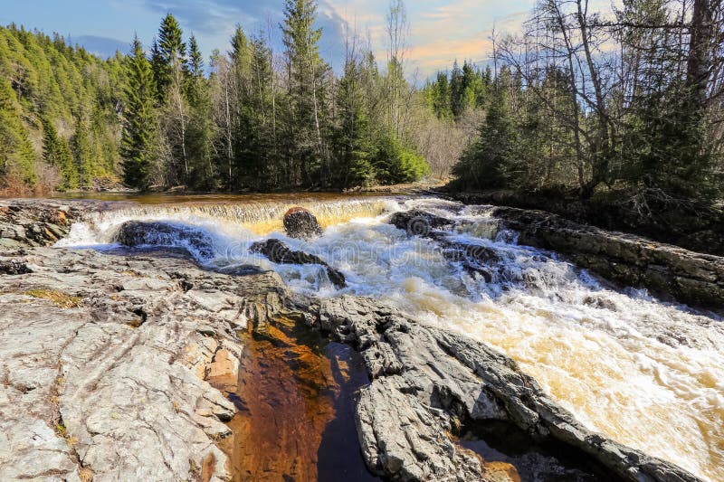 Spring Flood at the River Homla, Norway Stock Image - Image of weather ...