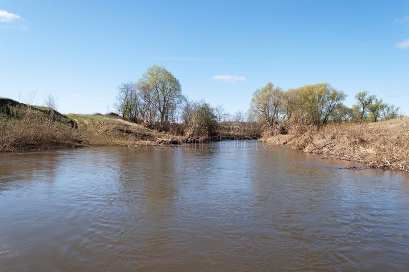 Spring flood stock image. Image of flooded, scene, drowned - 245338765