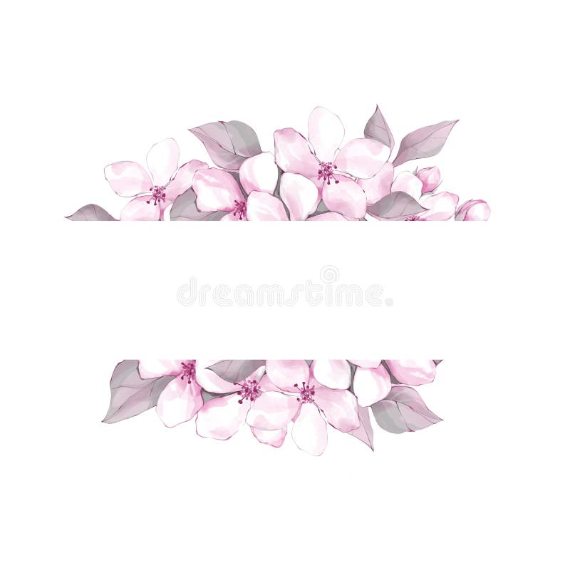 Spring Floral Border. Blue Flowers Frame Stock Illustration ...