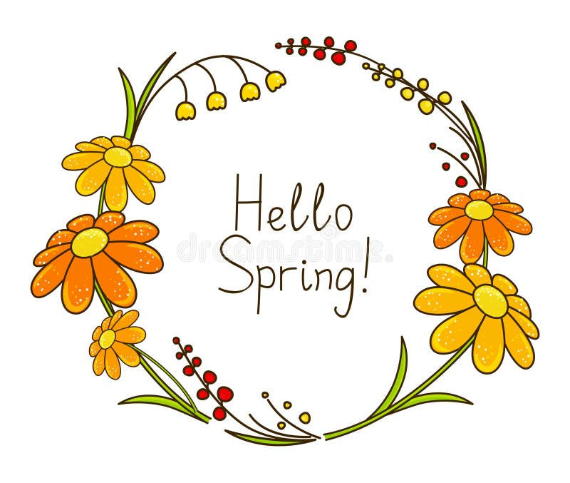 Spring floral frame stock vector. Illustration of summer - 66032407