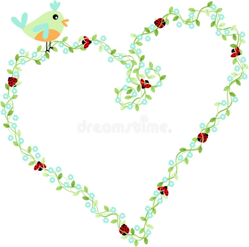 Heart Spring Flower Frame stock vector. Illustration of frame - 49477629