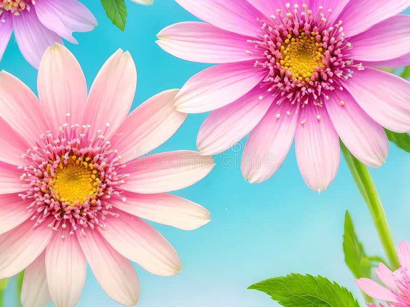 Spring Floral Pastels with Beautiful Daisies Flowers, Background Stock ...