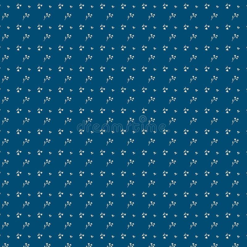 Spring Floral Pattern with Small Simple White Tulip Flowers and Leaves ...