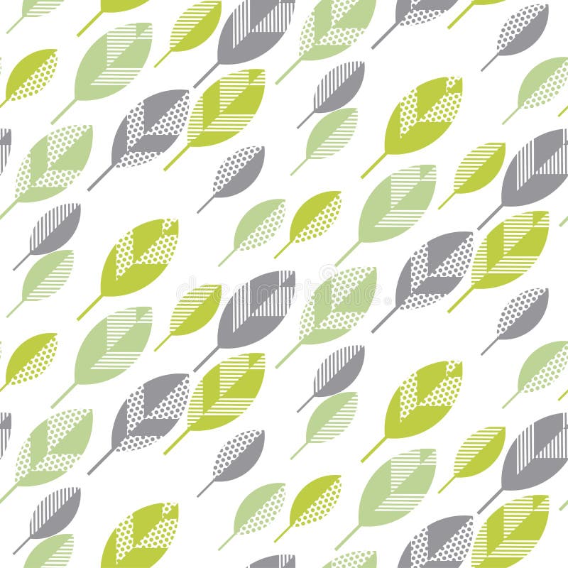 Spring Floral Seamless Pattern with Leaves. Stock Vector - Illustration ...