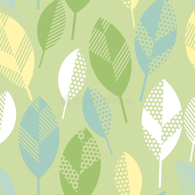 Spring Floral Seamless Pattern with Leaves. Stock Vector - Illustration ...
